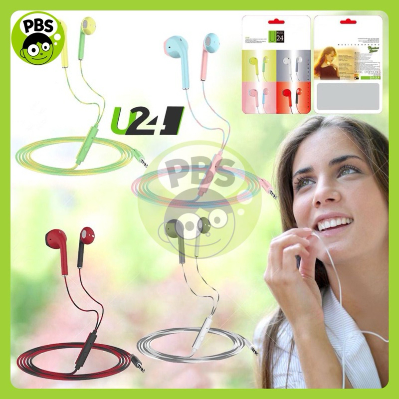 Jual PBS - HF Hp U24 Macaron 2 Tone Colour | Earphone Handsfree HF ...