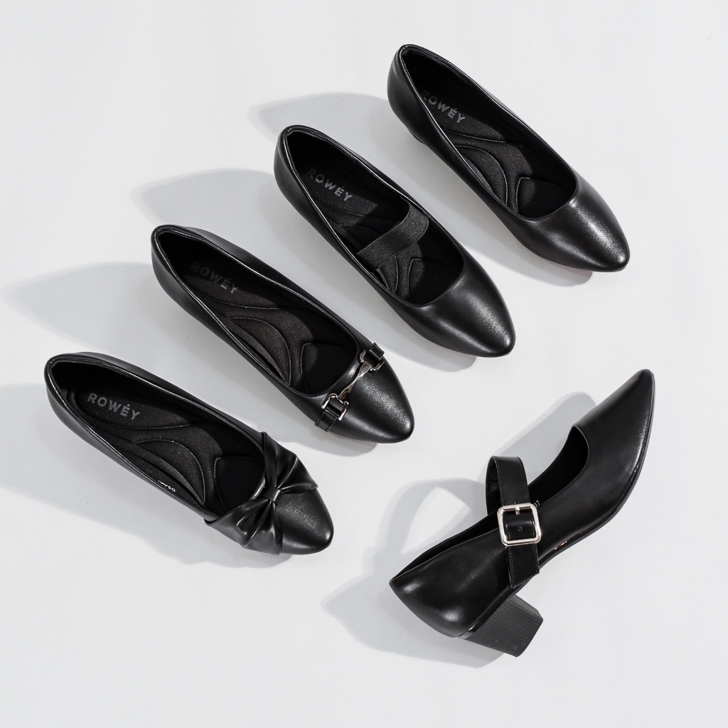 Jual Rowey Sepatu Pantofel Wanita Hitam Hak Tahu 5cm Mewah Dan Elegant ...
