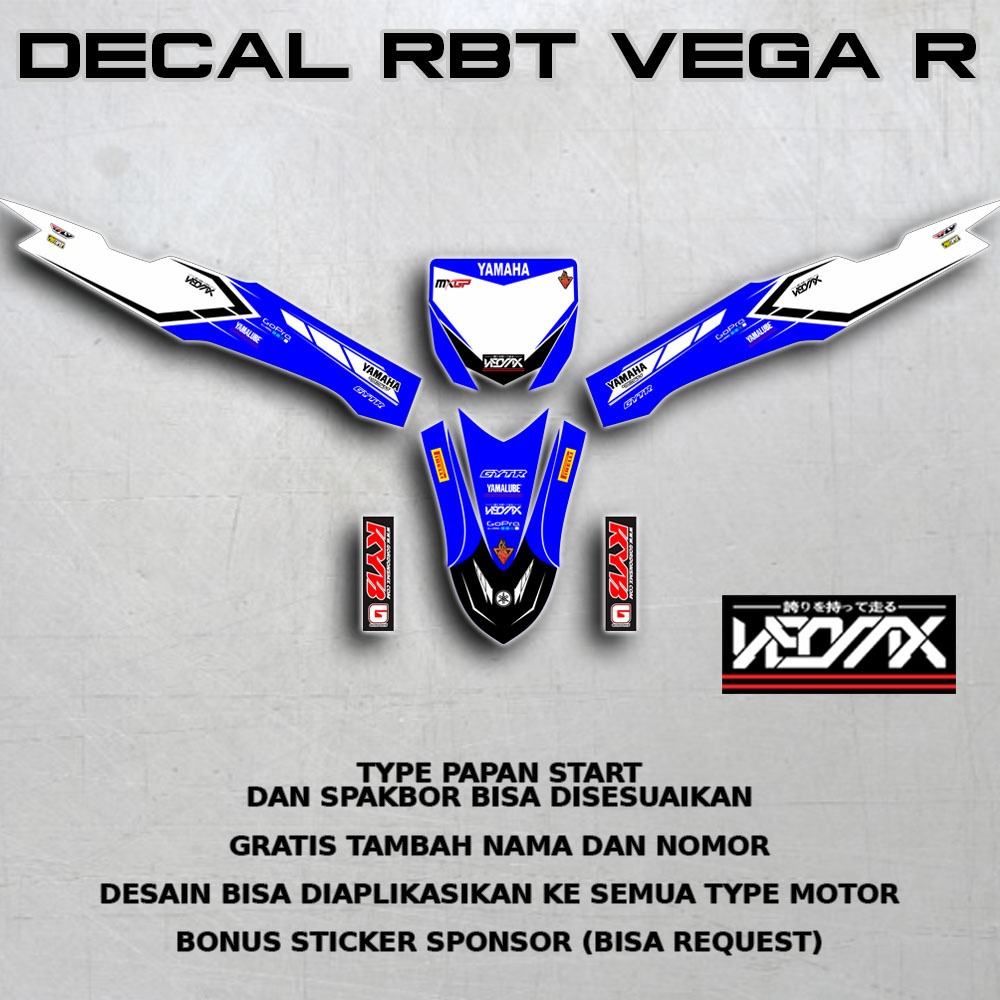 Jual STICKER DECAL RBT VEGA R GRATIS TAMBAH NAMA DAN NOMOR | Shopee Indonesia