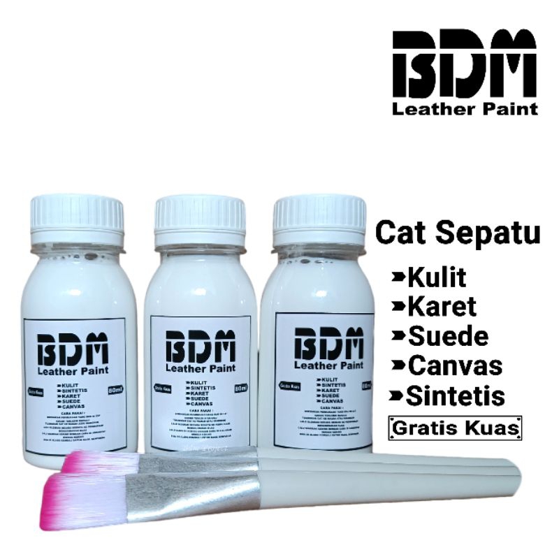 Jual Cat Sepatu Warna Putih / Cat kulit sepatu canvas 80ml gratis kuas ...