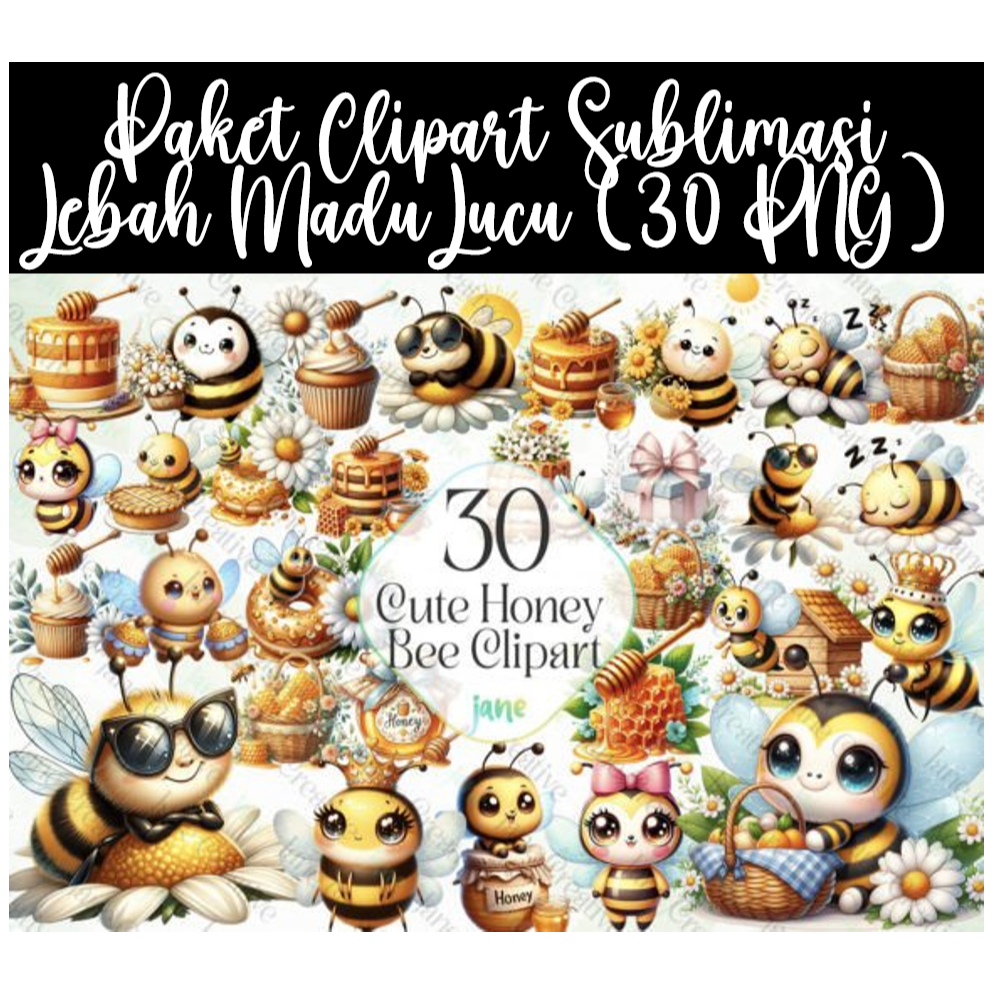 Jual Paket Clipart Sublimasi Lebah Madu Lucu (30 PNG) | Shopee Indonesia