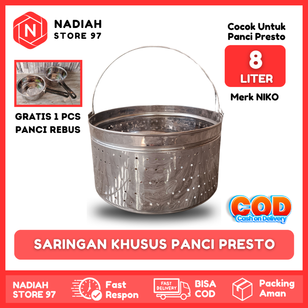 Jual PROMO..!!! Saringan Khusus Panci Presto UK. 8 Liter Merk NIKO ...