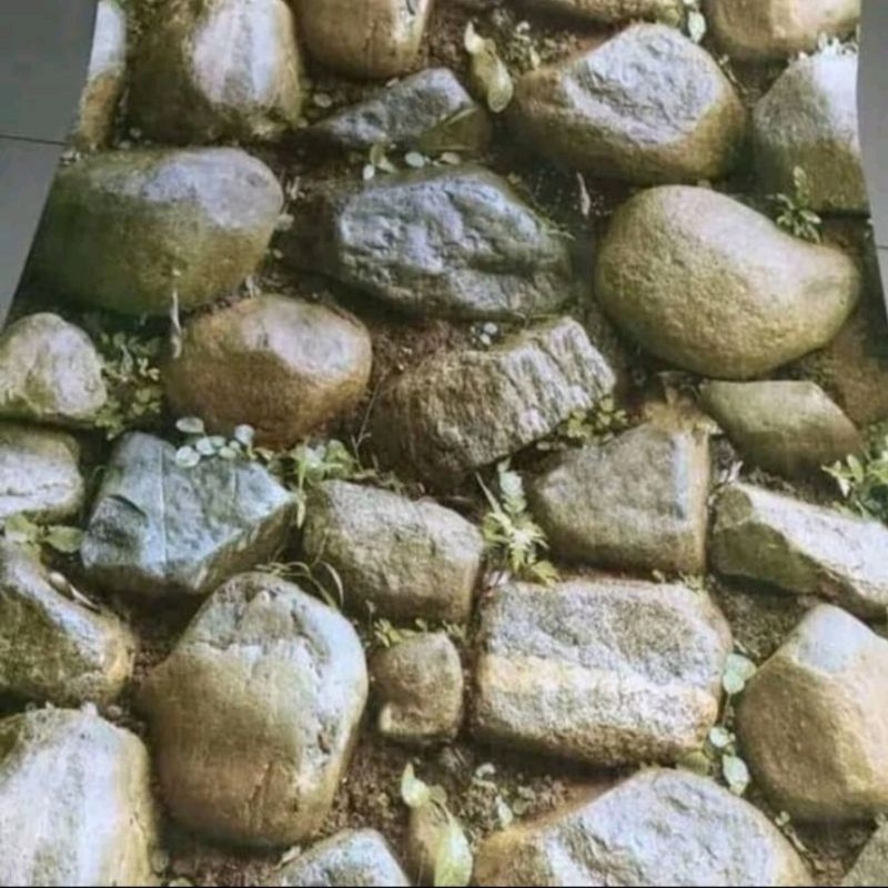 Jual COD wallpaper dinding stiker motif batu kali cadas natural 3D Buat ...