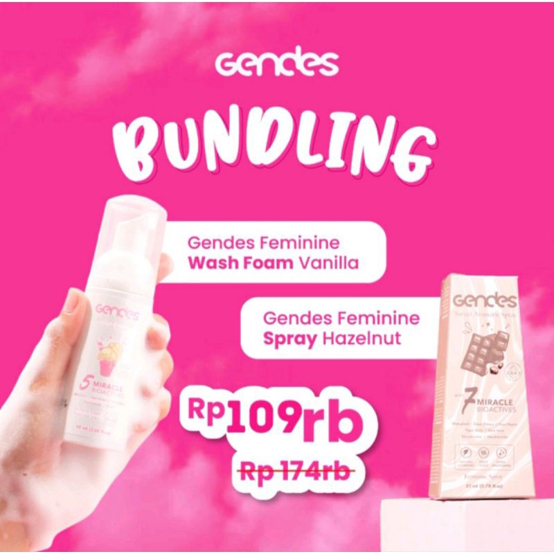 Jual gendes paket promo bundling feminine wash foam vanila dan sweet AROMATIC FEMININE care ...