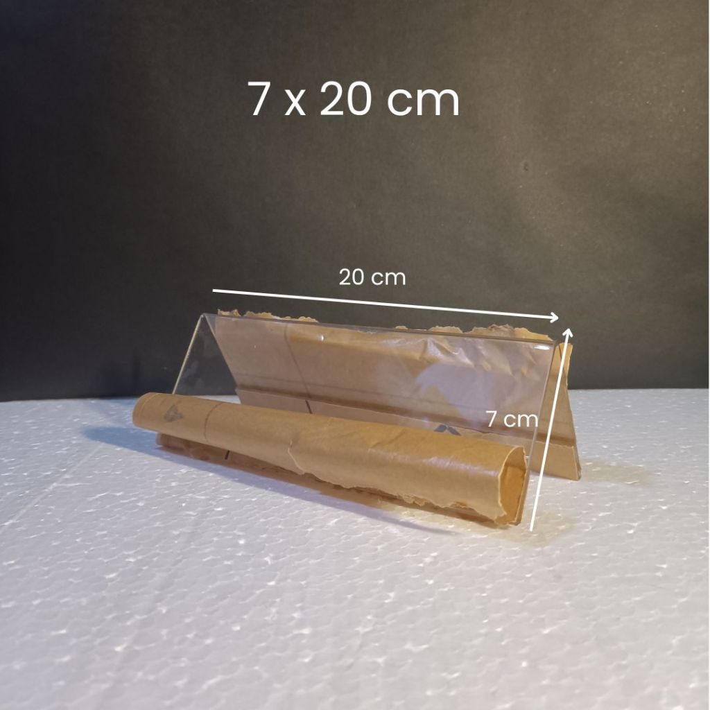Jual Akrilik Segitiga Papan Nama Desk Meja 7 x 20 cm Dua Sisi tebal 2mm ...