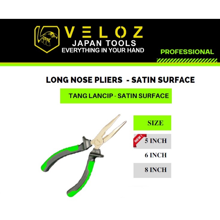 Jual Veloz tang lancip 5 6 8 inch long nose pliers | Shopee Indonesia