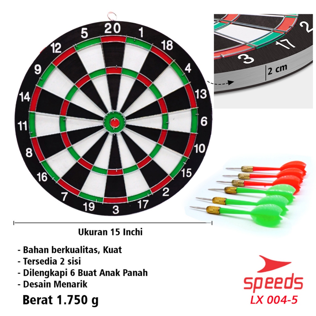 Jual SPEEDS DART GAME BESAR 18in Papan Dart Panahan Dinding Board busur ...
