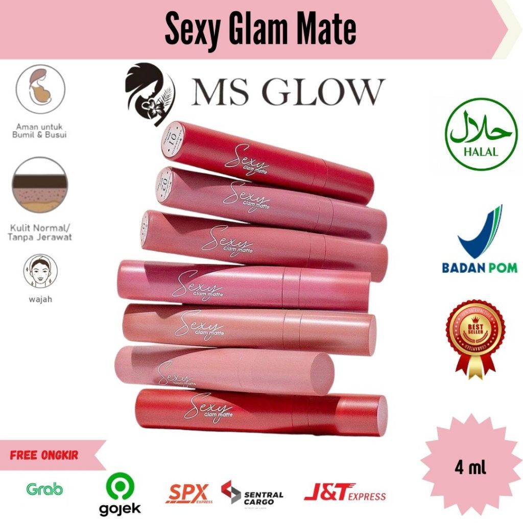 Jual MS glow Glam matte Lipstik Tahan lama Anti Hilang | Shopee Indonesia