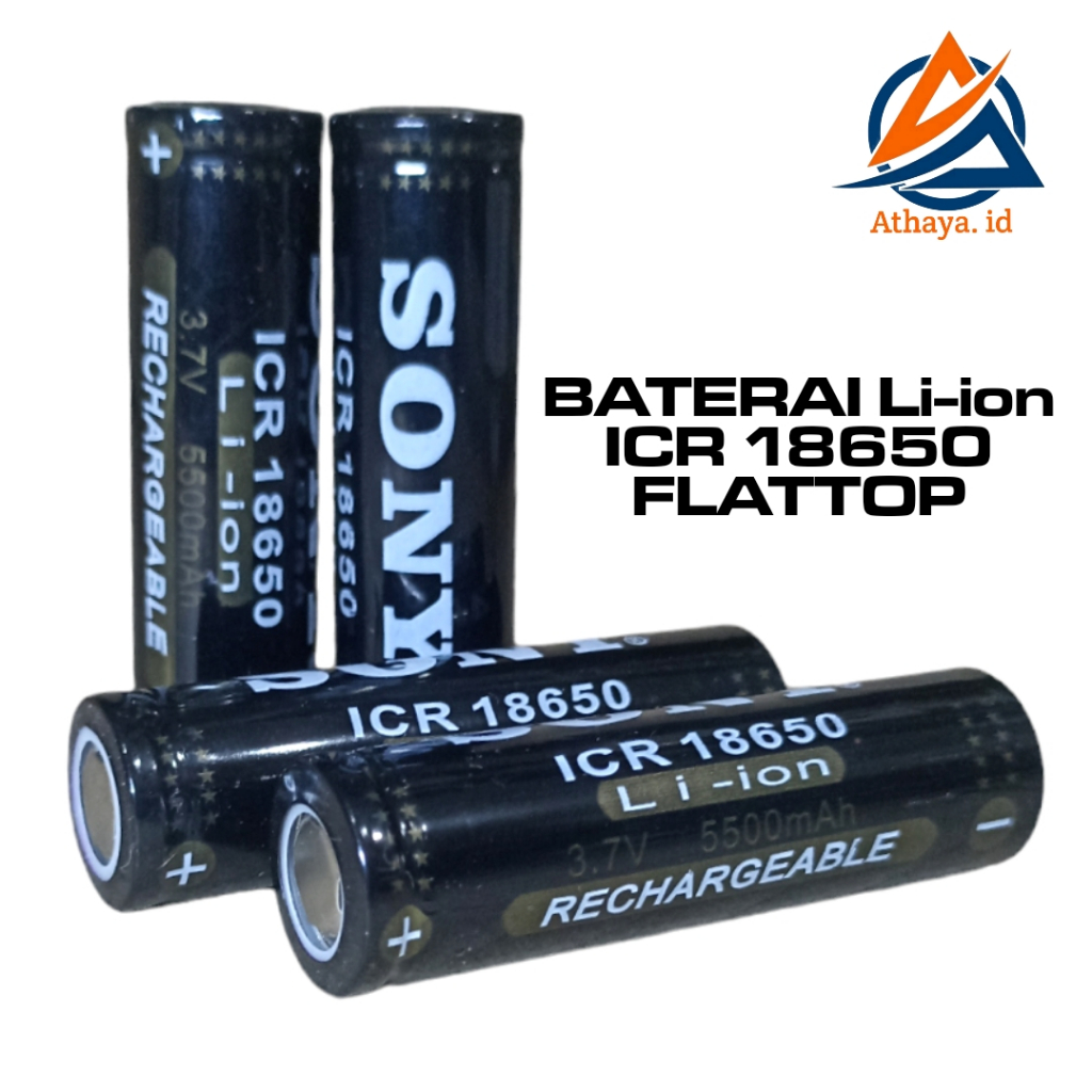 Jual Baterai Isi Ulang / Baterai Cas Tipe Li-ion 18650 FLATTOP 5500mAh ...