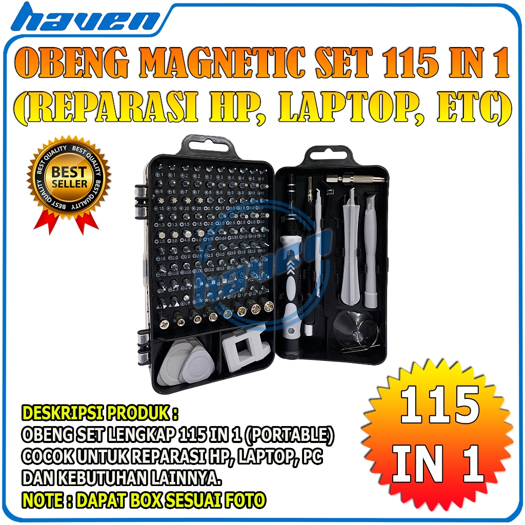 Jual Obeng HP Set 115 In 1 Torx Kunci Set Alat Service Reparasi HP Full ...