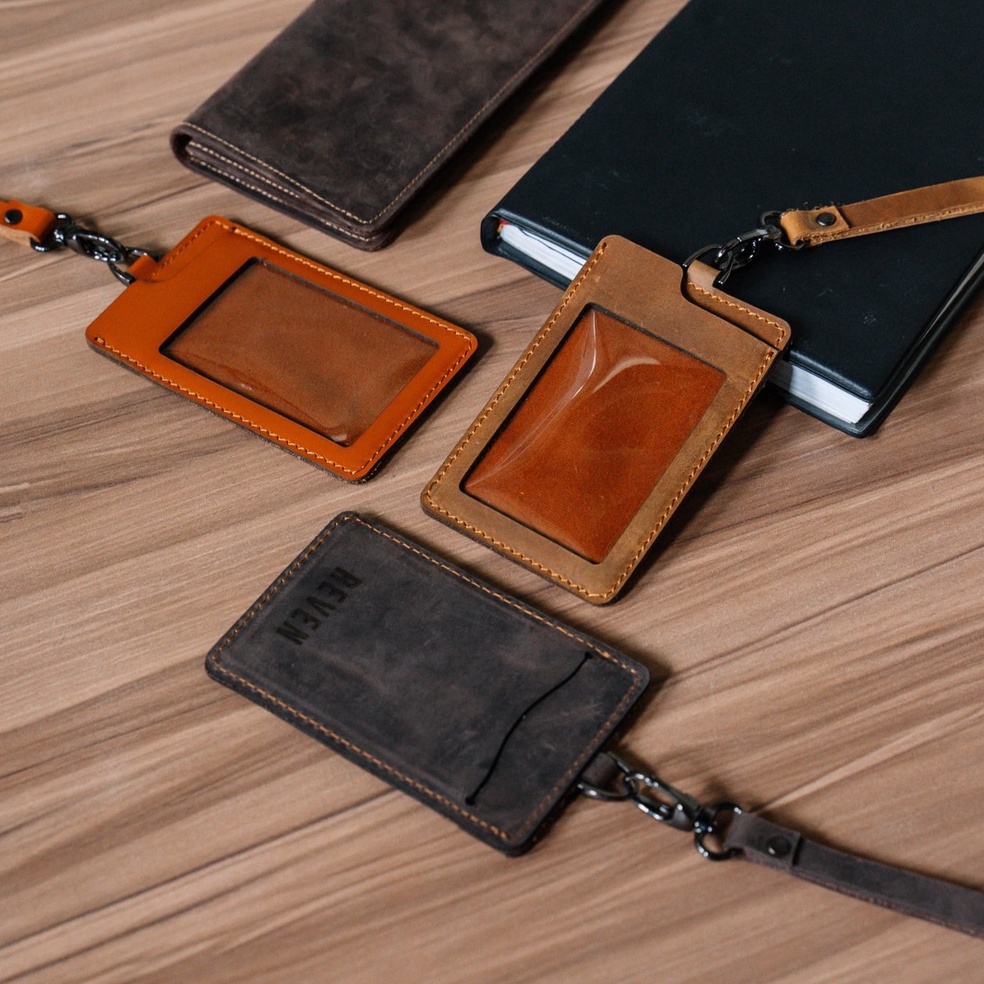 Jual KODE M5D3 Reven Leather ID Card Arca Lanyard Kulit Asli Model ...