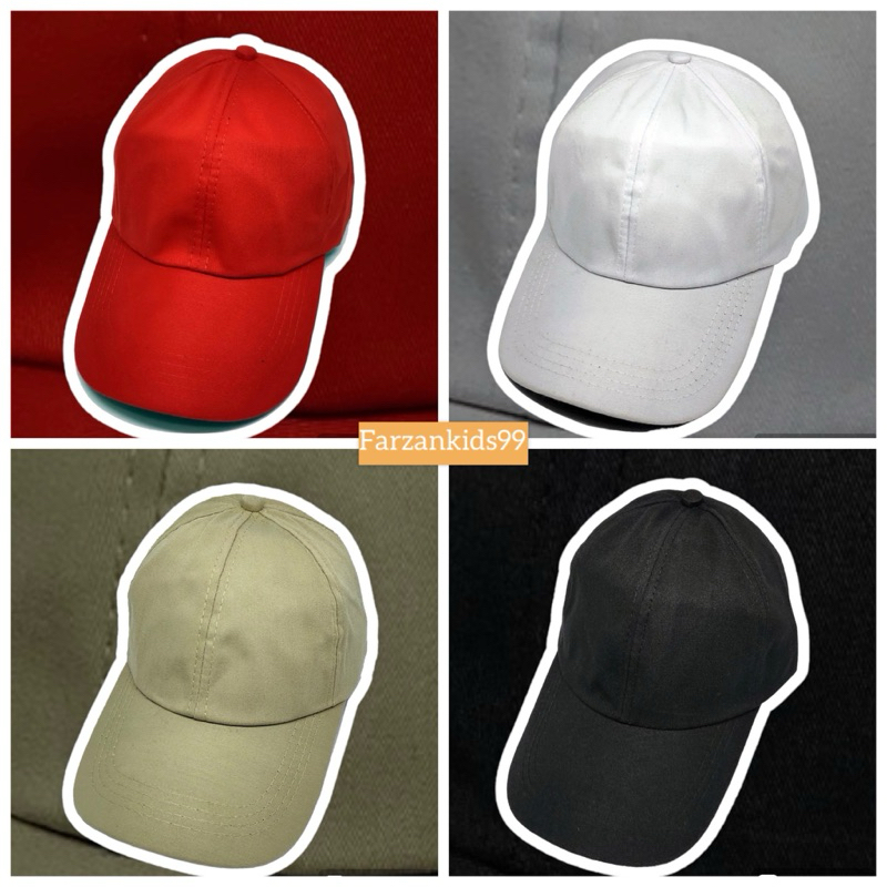 Jual Topi polos baseball pria wanita dewasa warna hitam putih merah ...