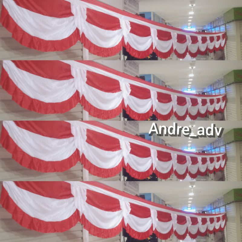 Jual bendera dinding merah putih 10 gelombang | Shopee Indonesia