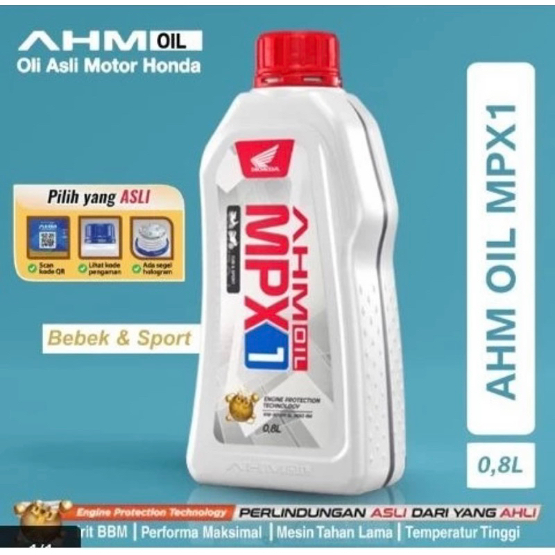 Jual PROMO!!!OLI MPX1 0,8L AHM OIL 10W-30 API SL JASO MA AHM OIL MPX 1 0,8 LITER | Shopee Indonesia