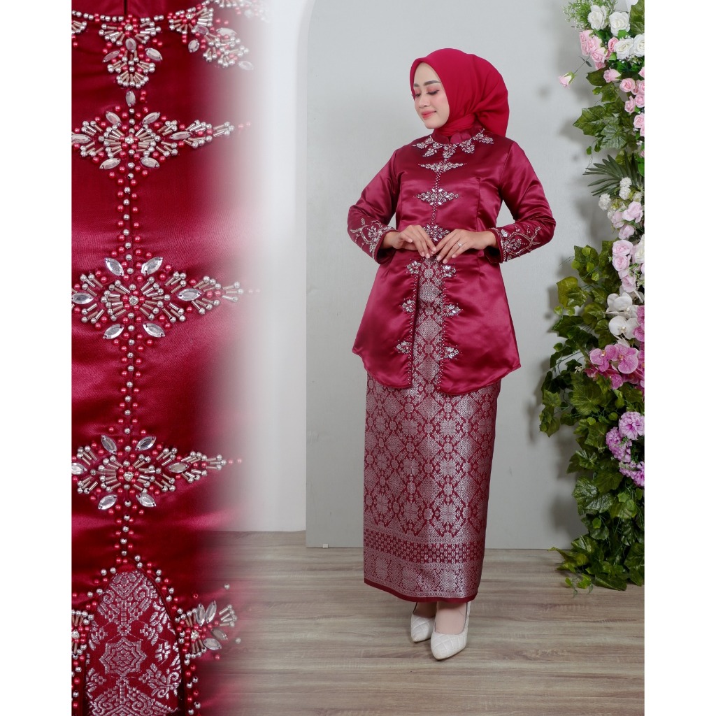 Jual Set Tunik CATALEYA || Set Tunik Payet Modern || Set Baju Kurung ...