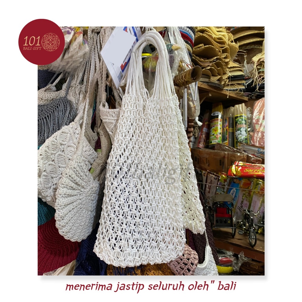Jual 101BALIGIFT - Tas pantai totebag rajut knit khas bali | Shopee ...