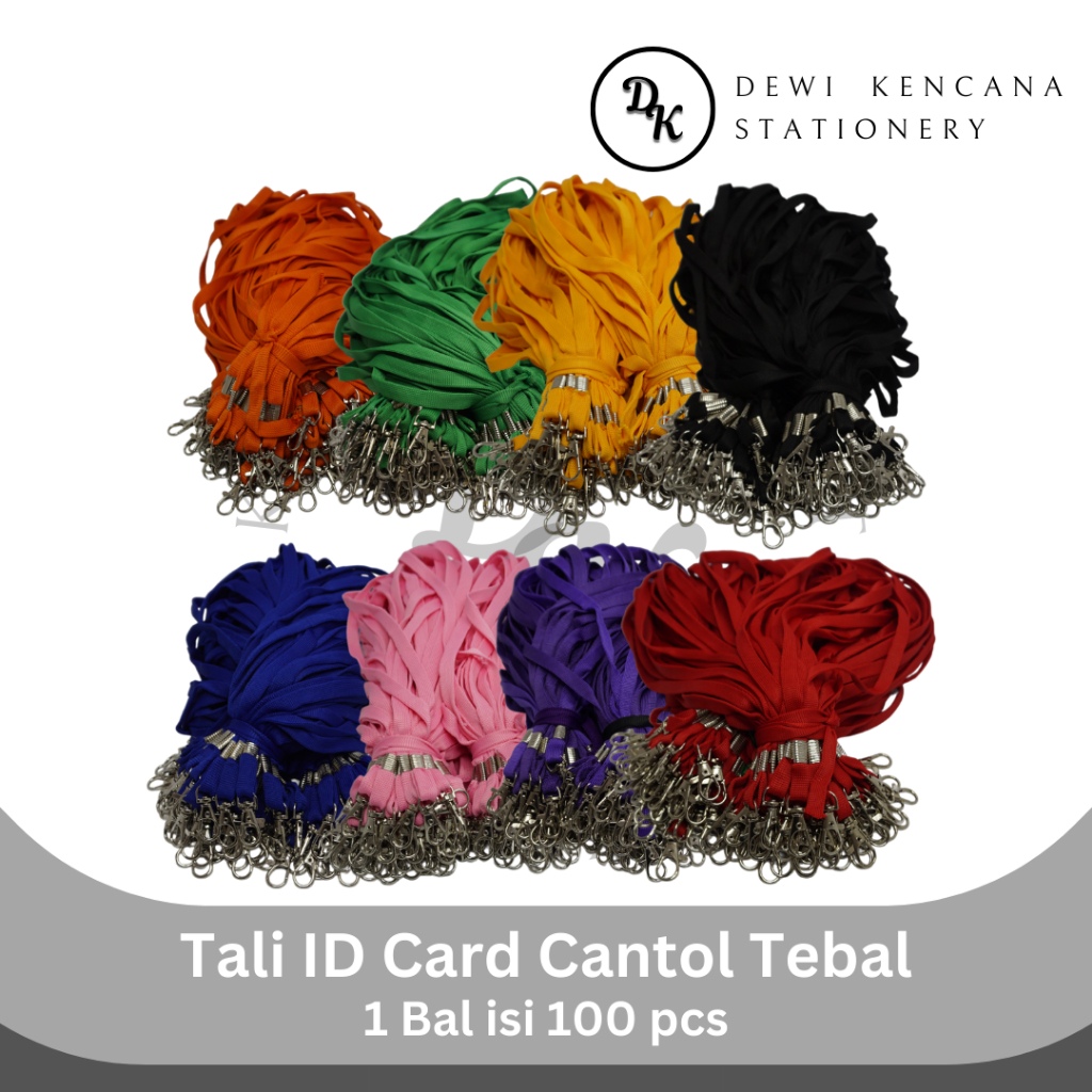 Jual Tali ID Card Cantolan Tebal 1 Bal Isi 100 Pcs / Lanyard ID Card ...