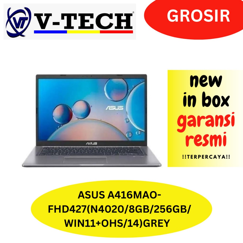 Jual ASUS A416MAO-FHD427(N4020/8GB/256GB/WIN11+OHS/14)GREY | Shopee ...