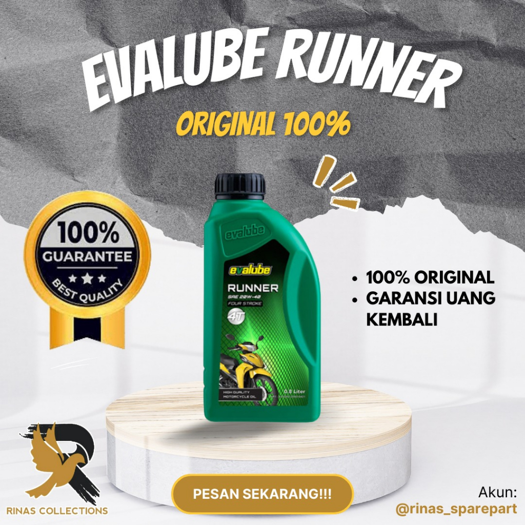Jual Oli EVALUBE RUNNER 4T SAE 20W-40 RUNNER Kemasan 800ML ORIGINAL ...