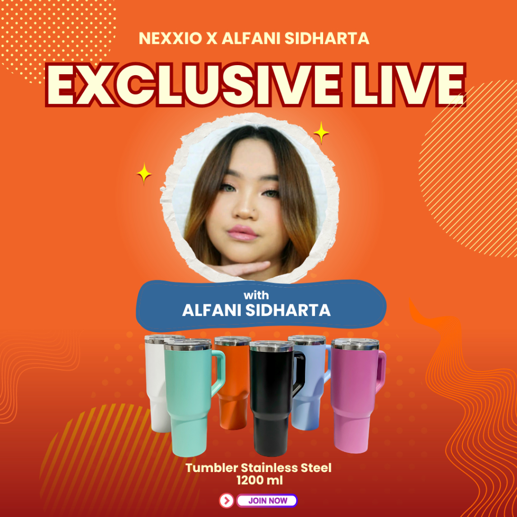 Jual [NEXXIO X ALFANI SIDHARTA LIVE EXCLUSIVE] Tumbler SUS 304 Gagang Jumbo Stainless Steel 40oz ...