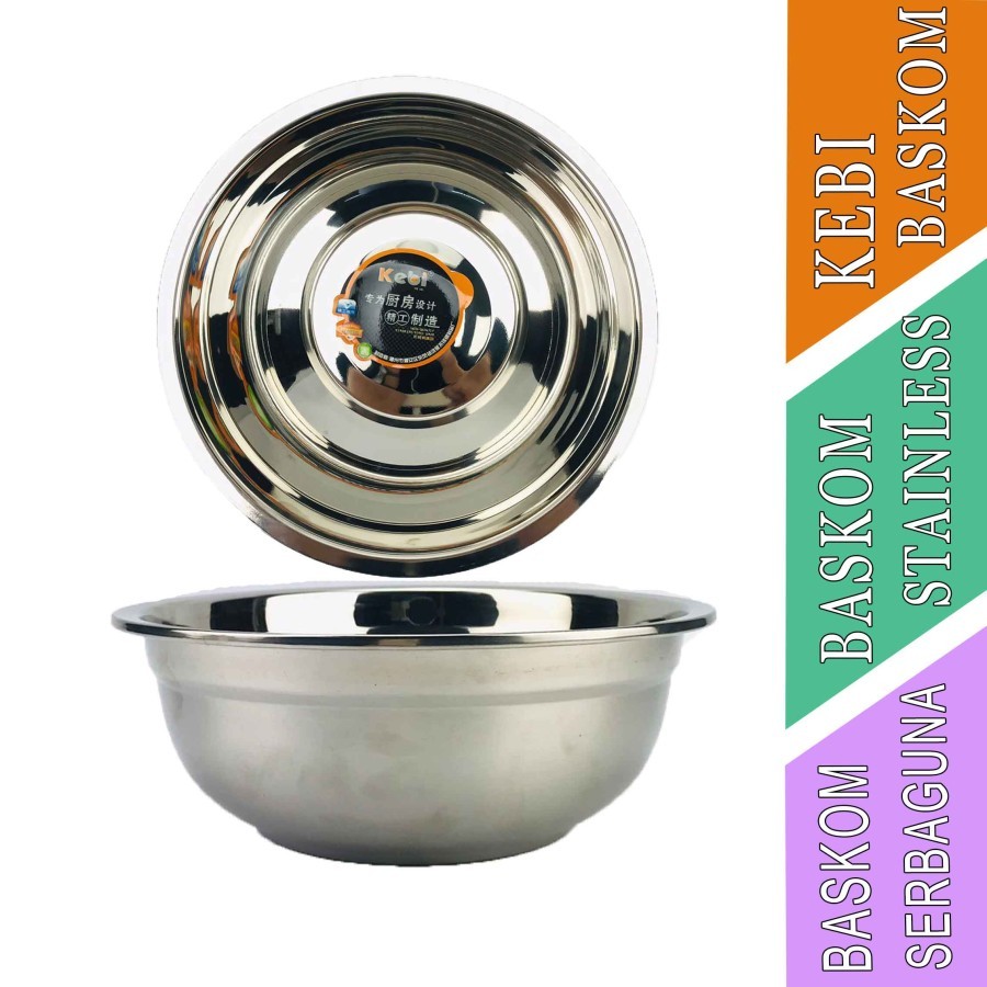Jual Baskom Serbaguna - Baskom Kebi - Baskom Stainless - Uk.20cm ...