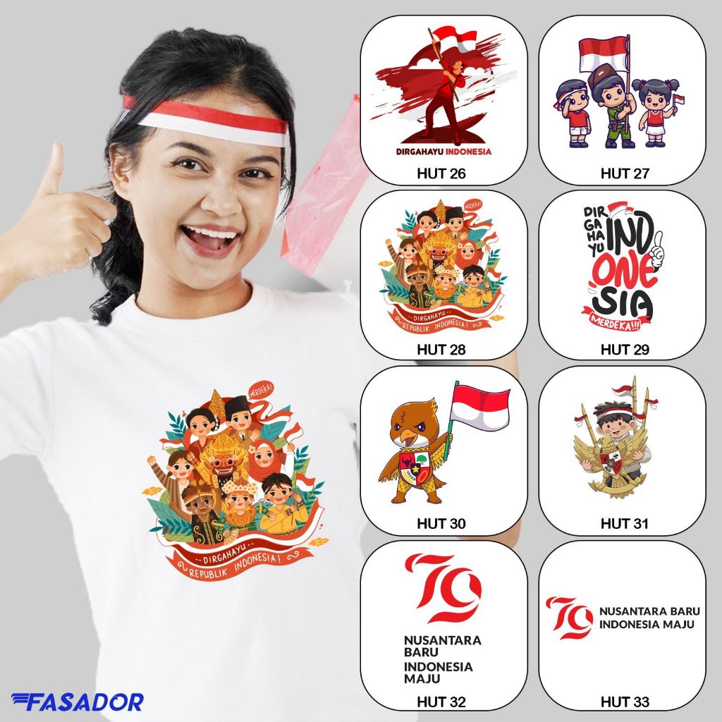 Jual KAOS TEMA KEMERDEKAAN TERBARU 2024, BAJU TUJUH BELASAN, 79 TAHUN ...