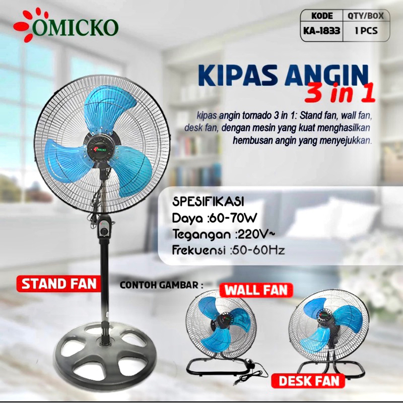 Jual STANDFAN STAND FAN 3IN1 AOYAMA VISALUX PROFAN TRISONIC YASAKA ...