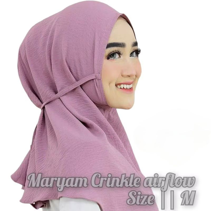 Jual Hijab Bergo Tali Crinkle Airflow Size M - Jilbab Crinkle Flowy | Shopee Indonesia