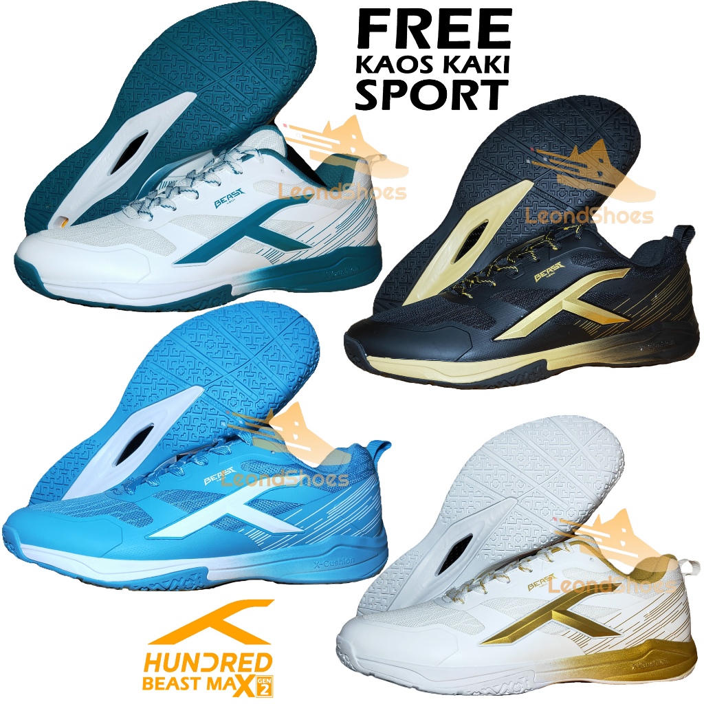 Jual NEW Sepatu Badminton Hundred Beast Max Gen 2 Original Sepatu Bulu ...