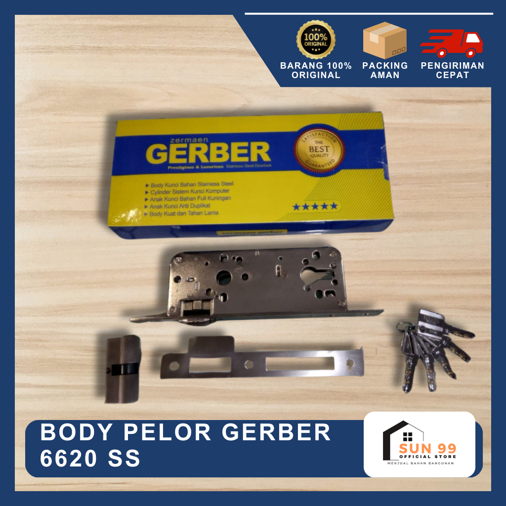 Jual Body Pelor GERBER 6620 SS / Body Kunci Gerber Stainless / Body ...