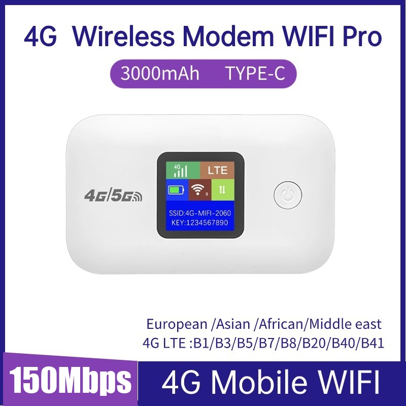 Jual 4G/5G Layar Warna Router Wireless Modem Wifi 3000mAh Portable Mifi ...