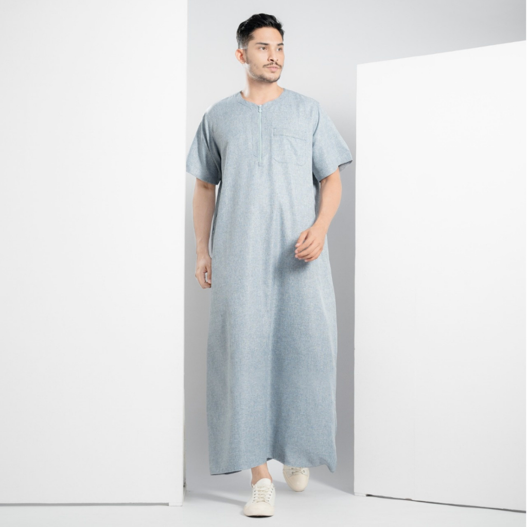 Jual Muslimadani Jubah Dewasa SYAKIEB Gamis Pria Lengan Pendek | Shopee Indonesia