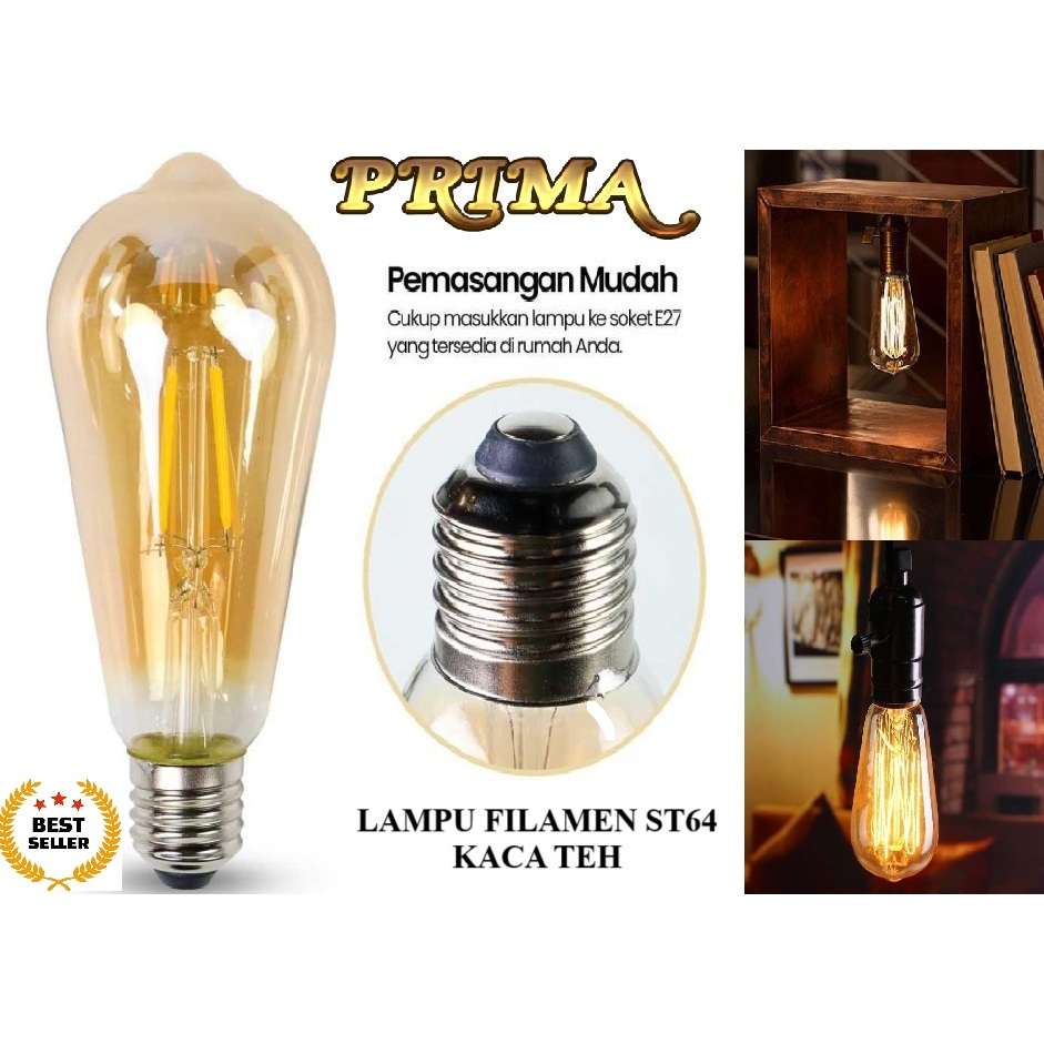 Jual LAMPU LED FILAMEN 4 WATT EDISON 4W / FILAMENT LED 4W BULB 4WATT ...