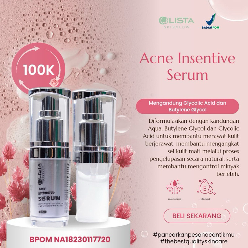 Jual Acne Intensive Serum LISTA Skin Glow (serum untuk mengatasi ...