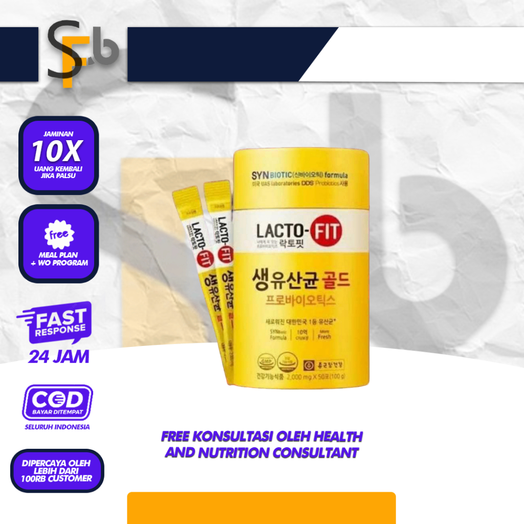 Jual LACTOFIT PROBIOTICS GOLD KOREA 1 TUBE 50 PCS | Shopee Indonesia