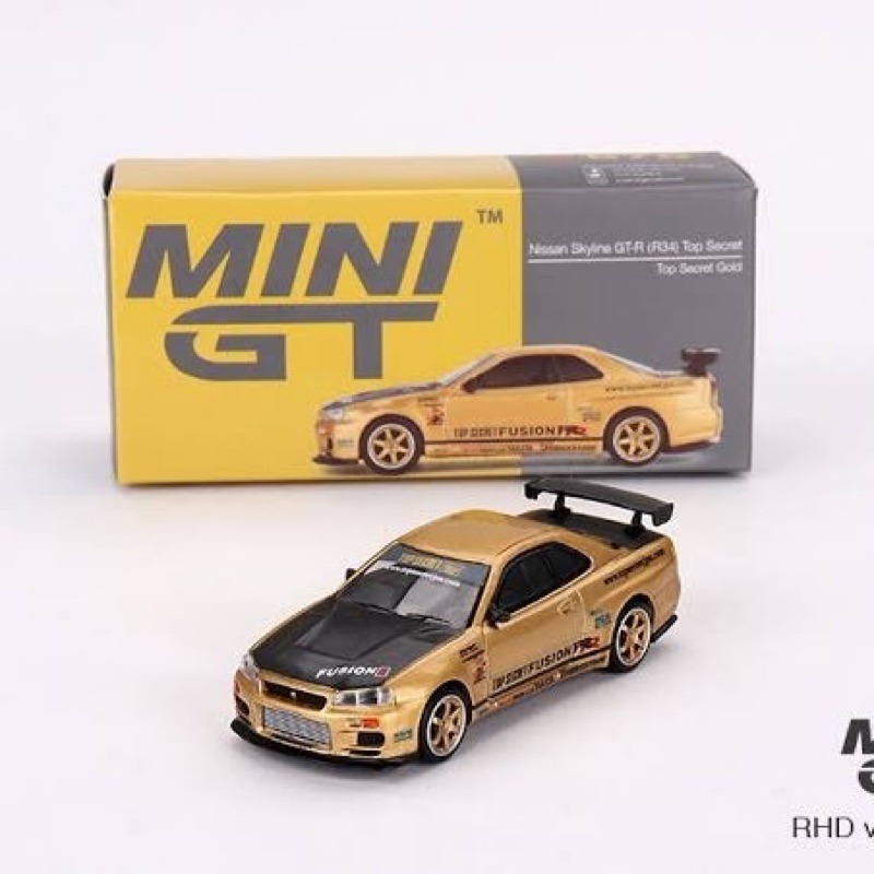 Jual Mini GT Nissan Skyline GT-R R34 Top Secret Gold | Shopee Indonesia