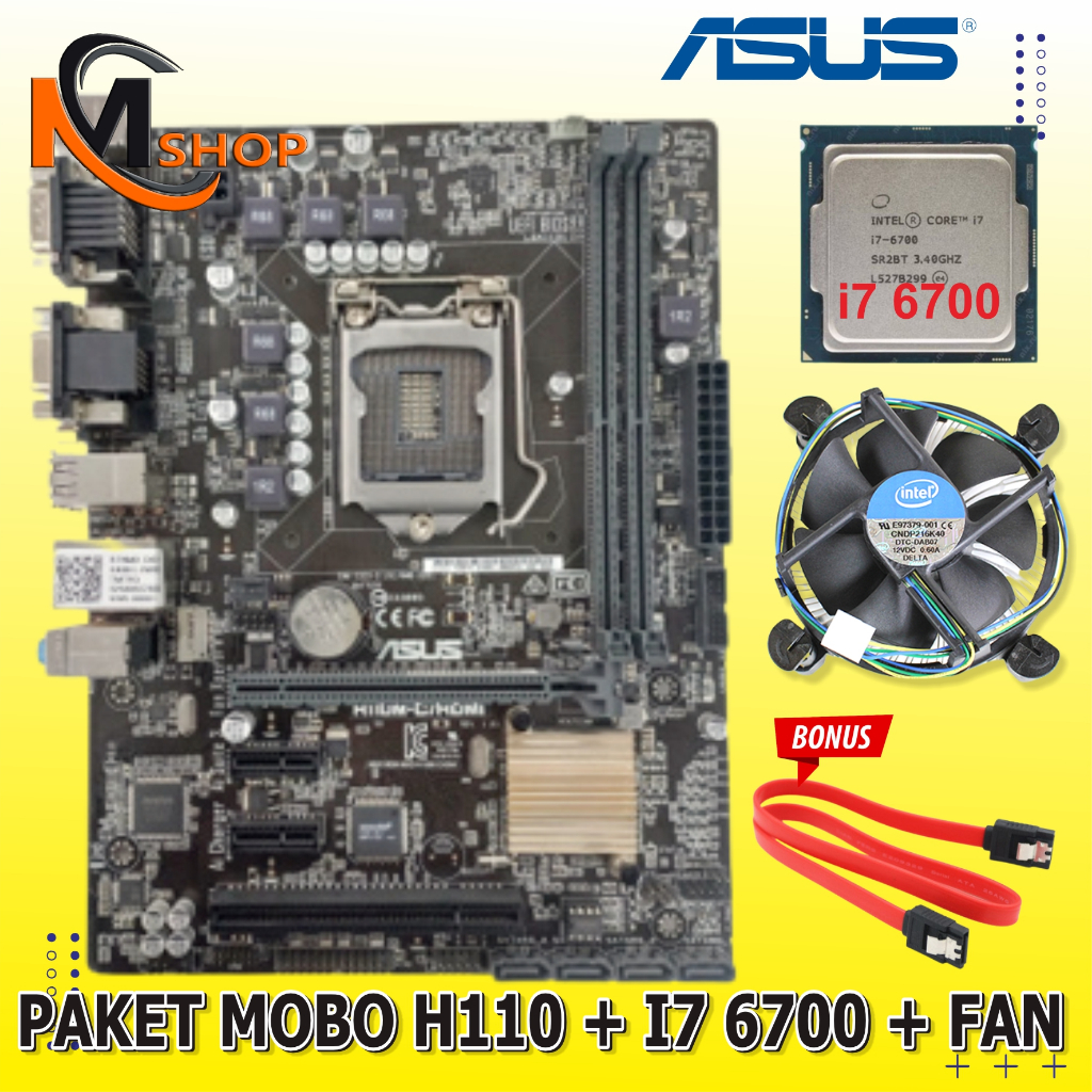 Jual Paket Mainboard Mobo H110 LGA 1151 DDR4 + Processor Core i7 6700 ...