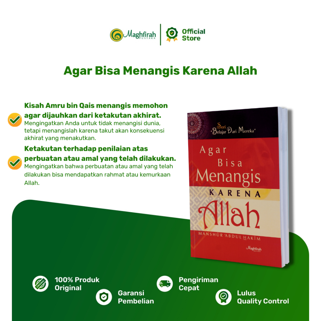 Jual Maghfirah Pustaka Agar Bisa Menangis Karena Allah Buku Motivasi ...