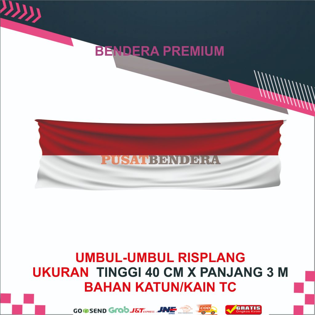 Jual Bahan Katun Bendera Risplang Umbul umbul Merah Putih | Shopee ...