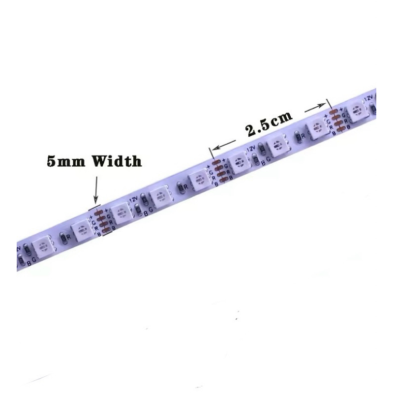 Jual Led strip RGB 3535 12v lebar 5mm 4pin per 50cm | Shopee Indonesia