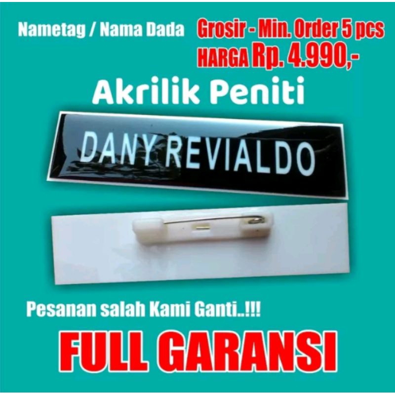 Jual Papan Nama Name Tag Akrilik Lycal Resin Tebal PENITI/MAGNET ...
