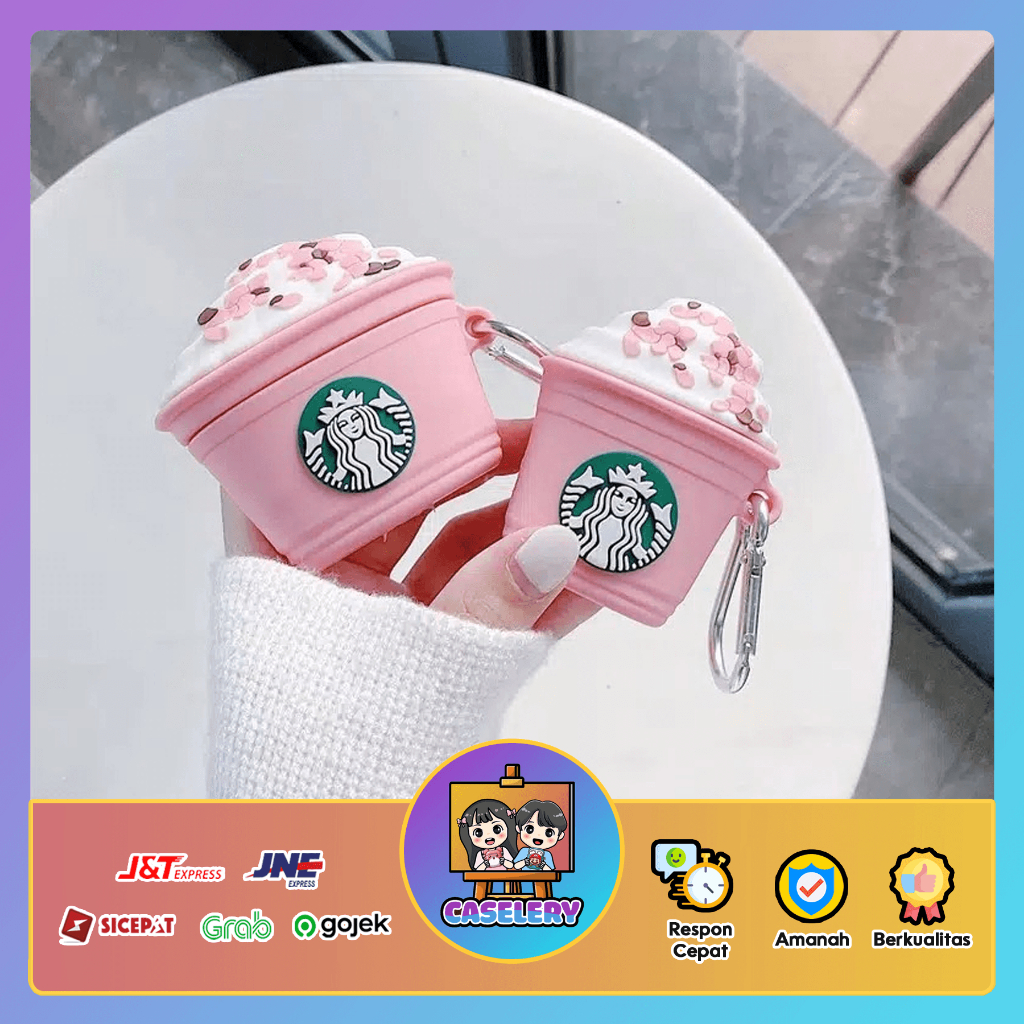 Jual Case Airpods Gen 1 2 3 Pro Model Strbuck pink Karakter Cover ...