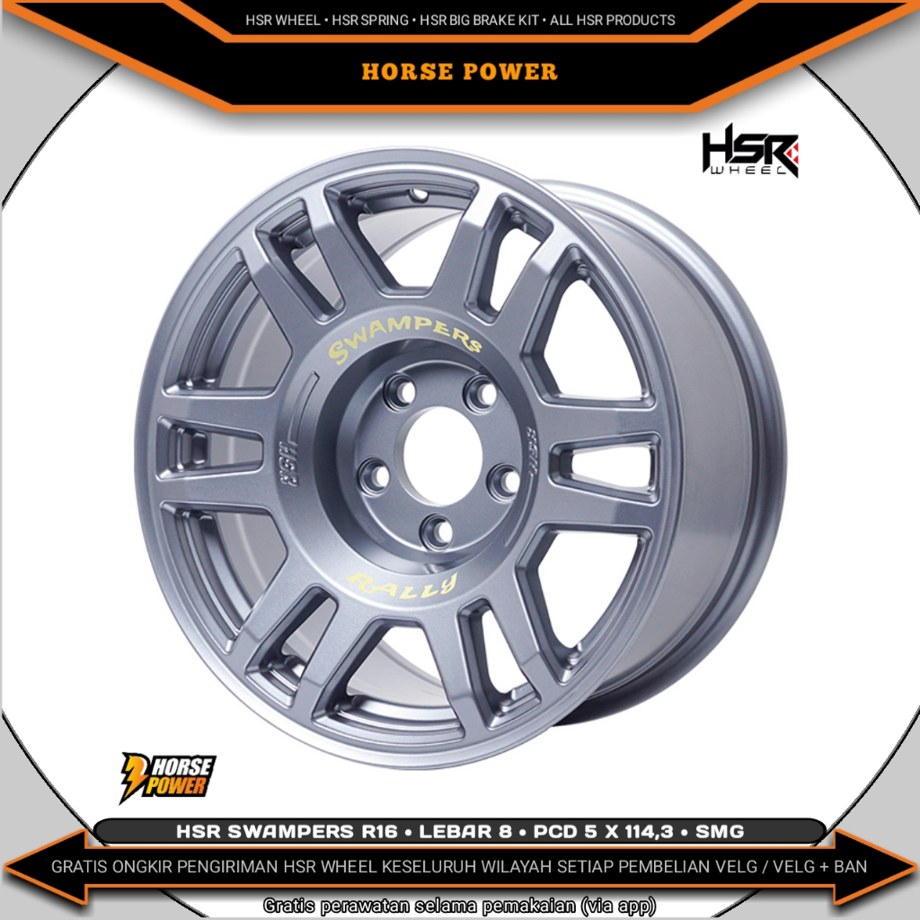 Jual Velg R16 • Mobil 5 Baut Roda • Single Pcd 5 x 114,3 • Hsr Swampers ...