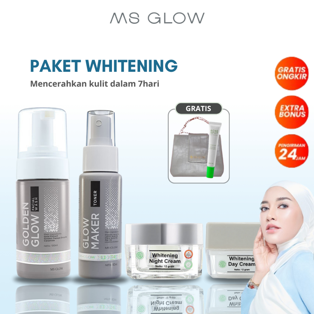 Jual MS Glow Paket Wajah Whitening - 4 item - Paket Pencerah, Glowing ...