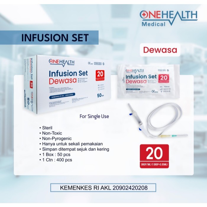 Jual Onemed Infus Set Adult Standart Type Infus Dewasa | Shopee Indonesia