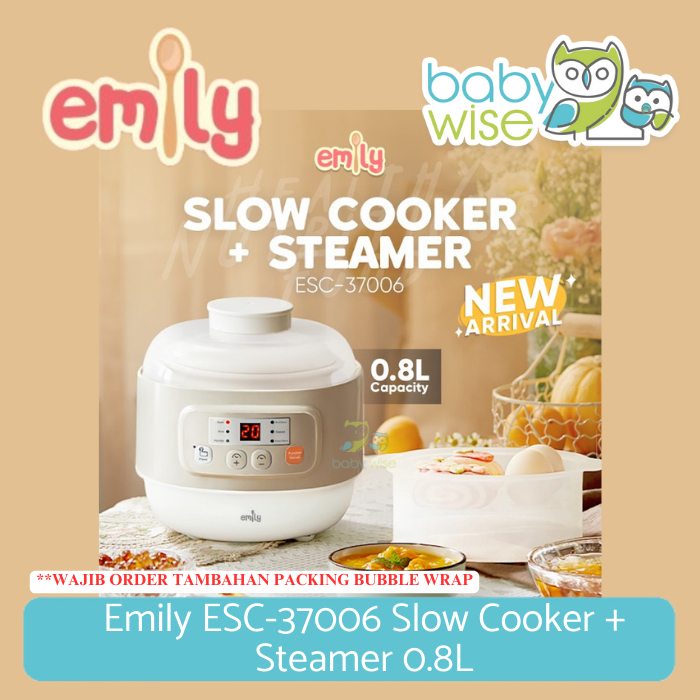 Jual Emily ESC-37006 Slow Cooker + Steamer 0.8L - Ceramic | Panci ...