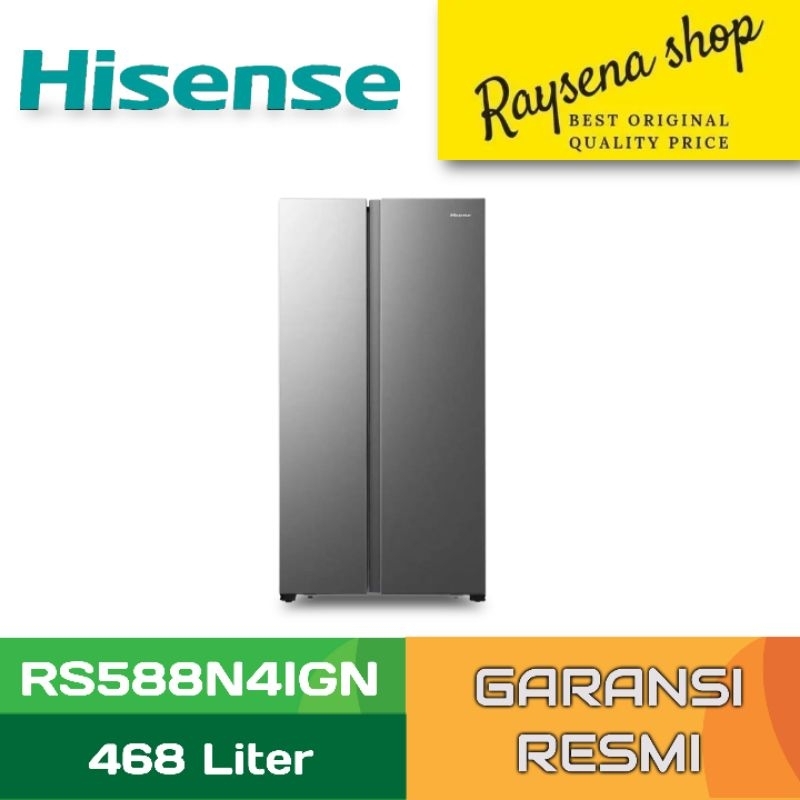 Jual Hisense Kulkas Side by Side 468L Refrigerator RS588N4ISN Silver ...