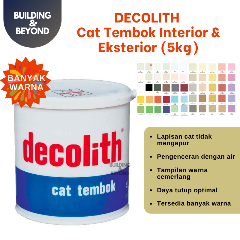 Jual DECOLITH CAT TEMBOK INTERIOR & EKSTERIOR GALON 5KG | Shopee Indonesia