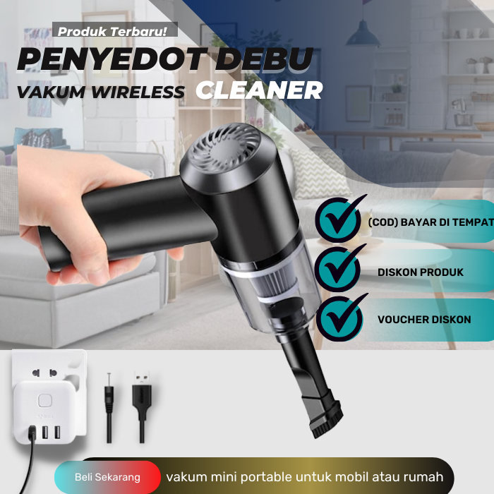 Jual Vacuum Cleaner Wireless Portable Mini, Vakuum Penghisap Debu Mobil ...