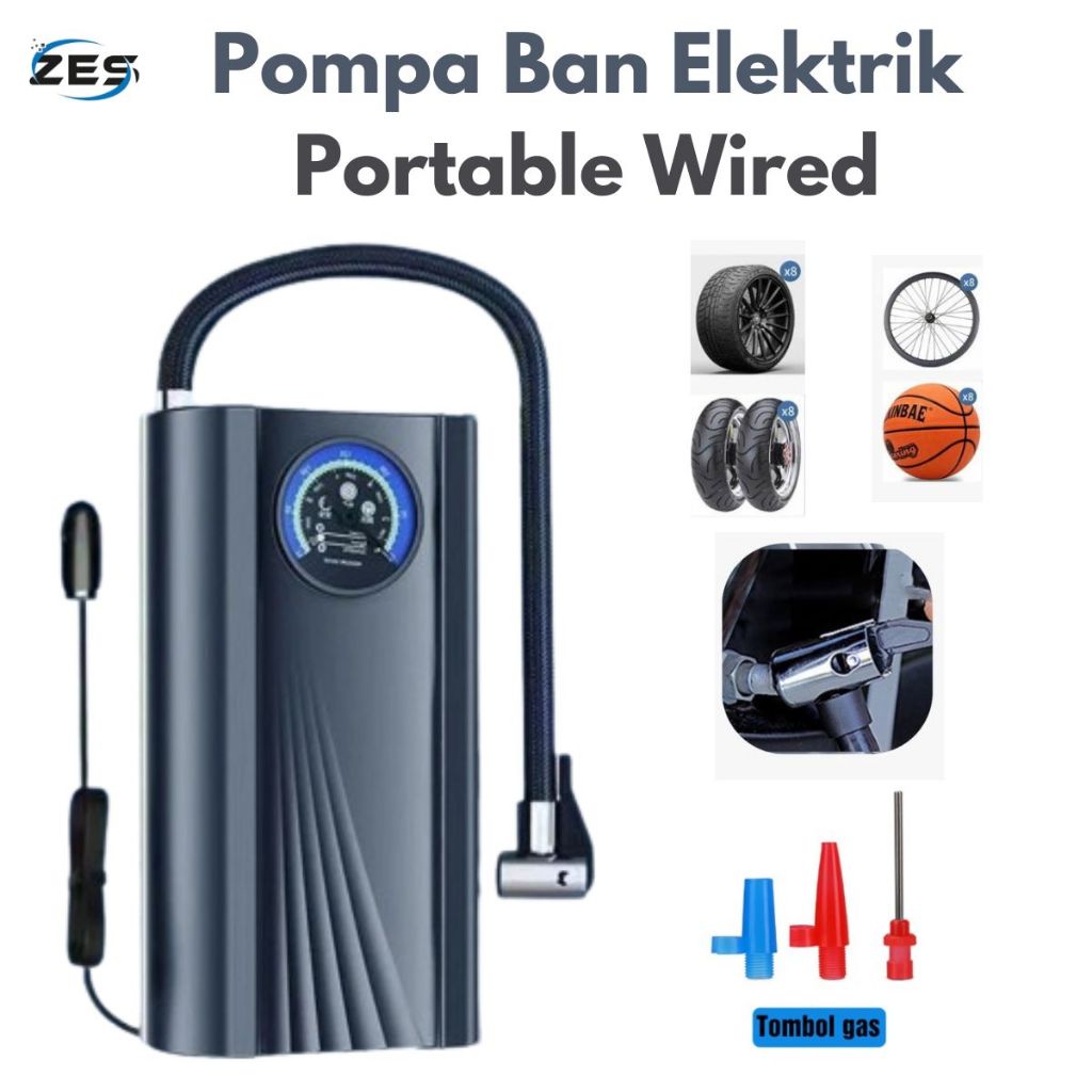 Jual PBE -Pompa Ban Motor dan Mobil Electric Portable Inflator deteksi ...